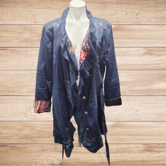 Dereon | Jackets & Coats | Dereon Plus Size Jeans Jacket Denim Trench ...